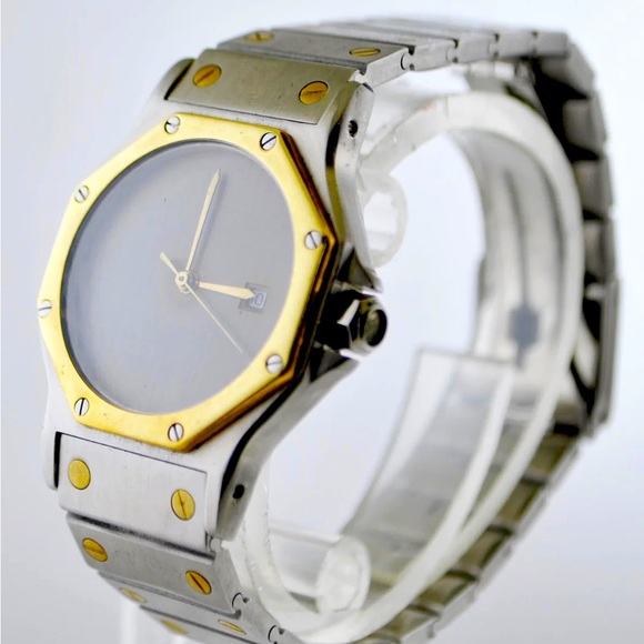 Cartier | Accessories | Rare Cartier Santos Octagonal Watch In8k Gold ...
